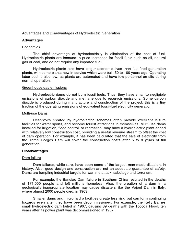 14.hydro Power - Advantages Disadvantages | PDF | Hydroelectricity | Dam