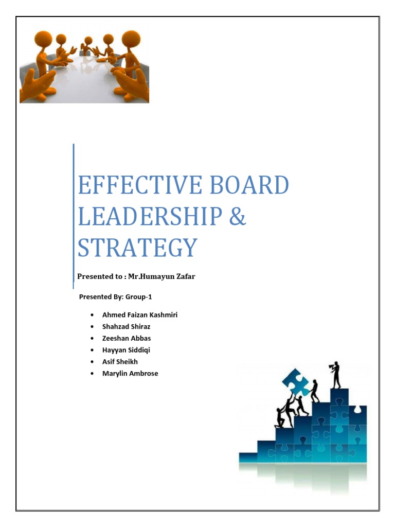 Effective Board Leadership & Strategy | PDF | Board Of Directors ...