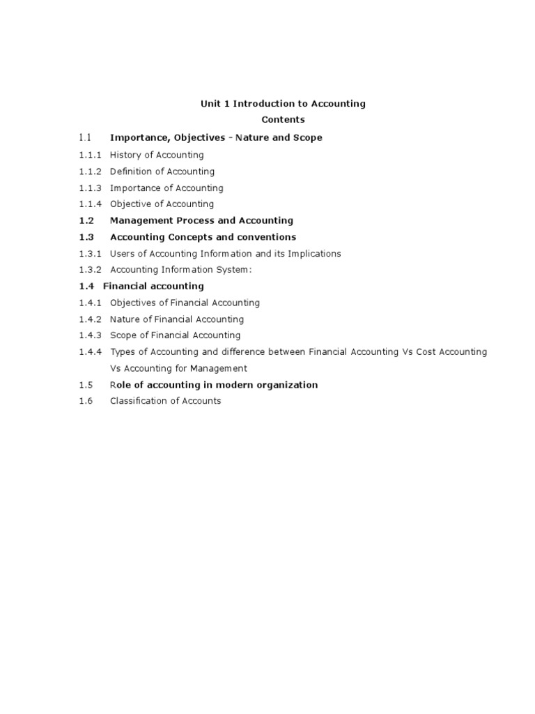 Unit I Introduction | PDF | Debits And Credits | Accounting