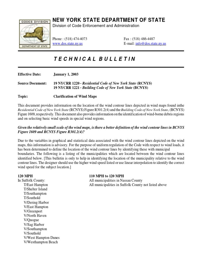 NY State Special Wind Region | PDF | Map | Science