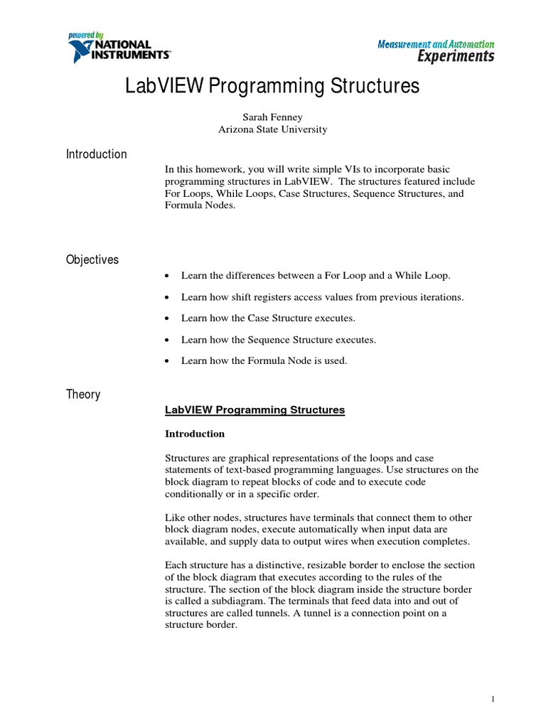 Strukturen in LabVIEW | PDF | Control Flow | Data Type