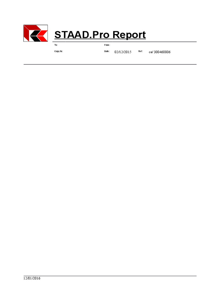 STAAD - Pro Report: To: From: Copy To: Date: Ref | PDF