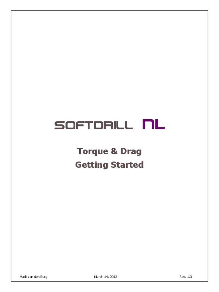 Softdrill NL Torque & Drag - Getting Started | PDF | Buckling | Computer File