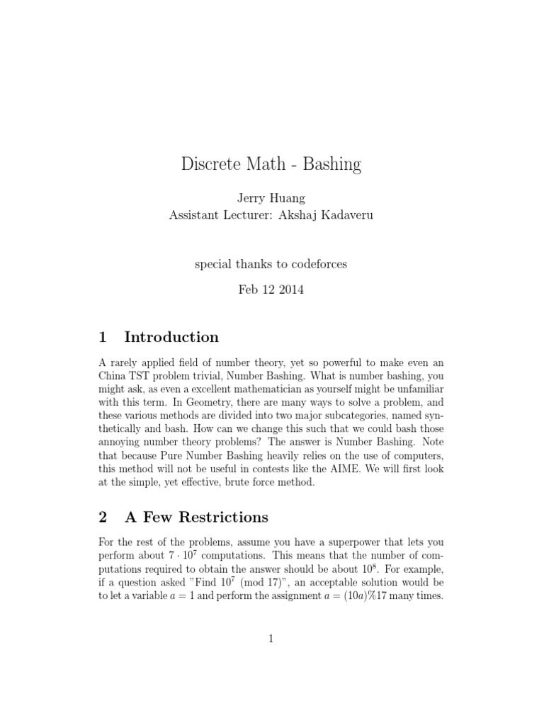Number Bashing | PDF | Prime Number | String (Computer Science)