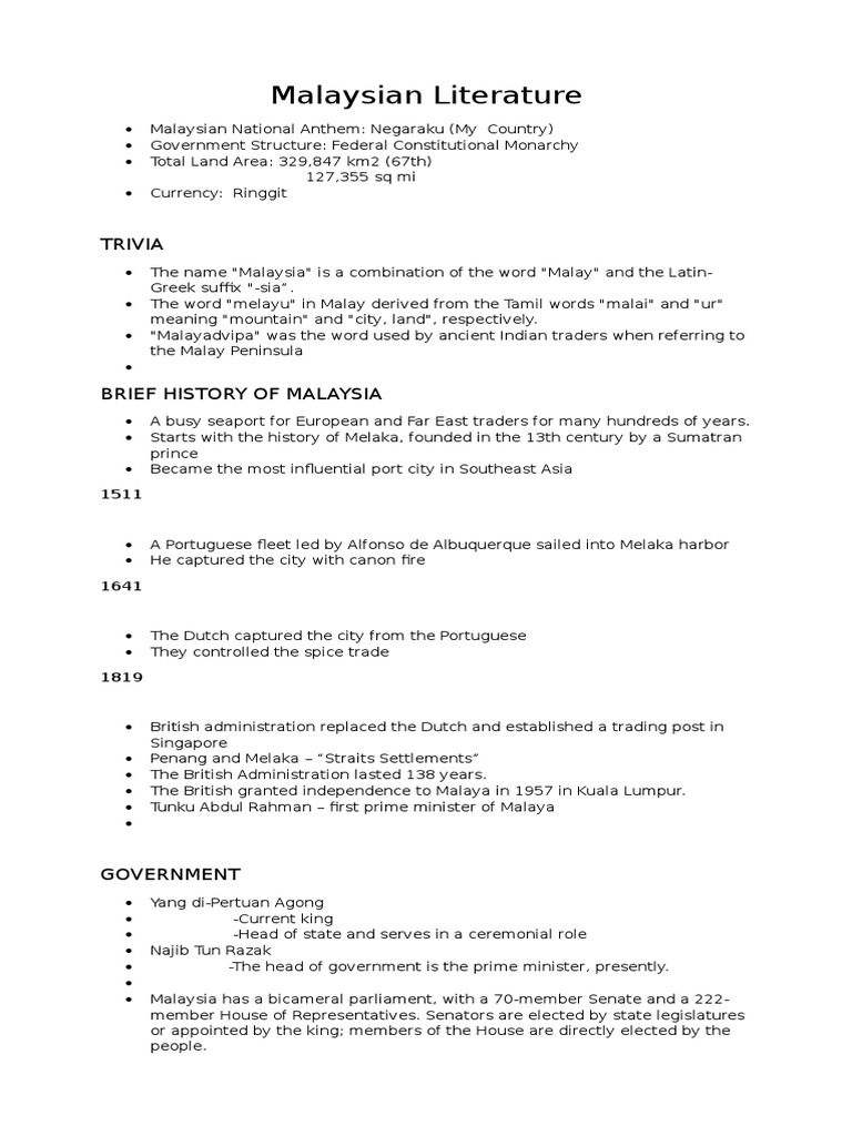 Malaysian Literature | Mantra | Malaysia