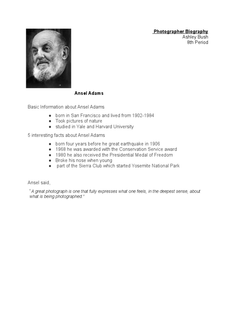 Ansel Adams: Nature's Lens Legend | PDF