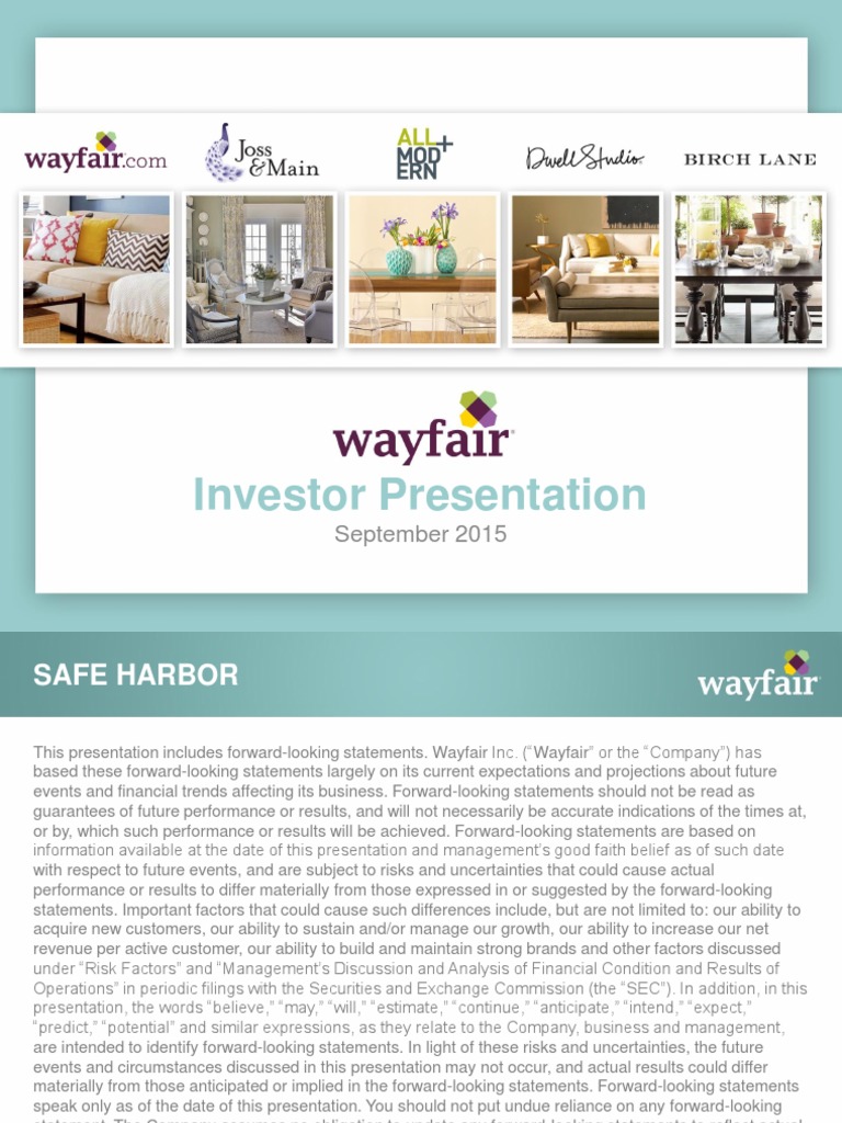 Wayfair Investor Presentation Overview | PDF | Business Economics ...