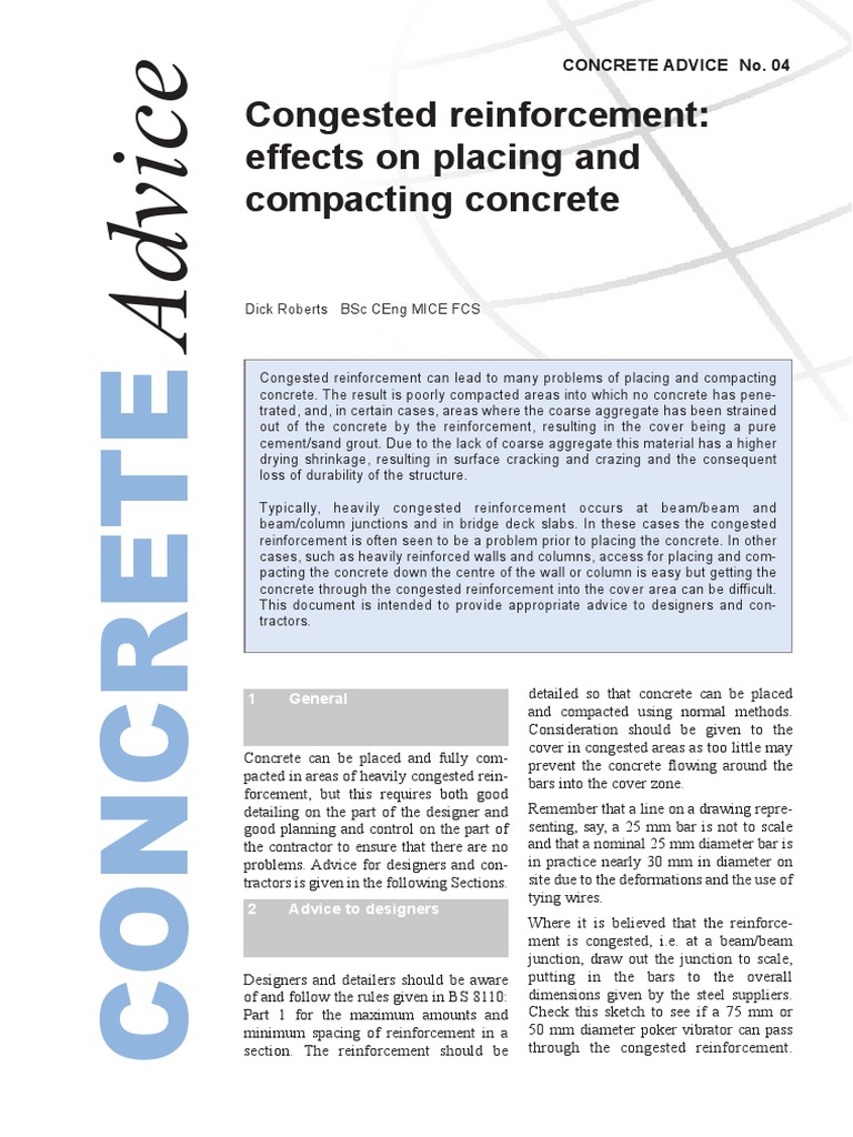 Managing Rebar Congestion in Concrete | PDF | Concrete | Building