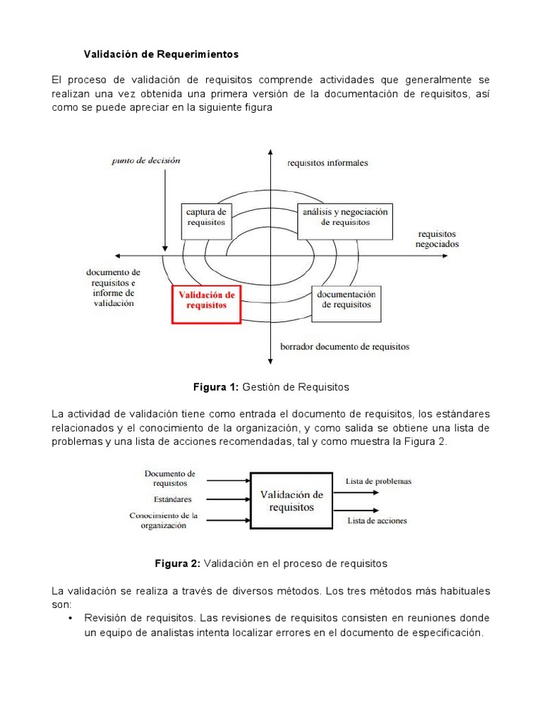 validacion de requerimientos | Ingeniería de software | Software