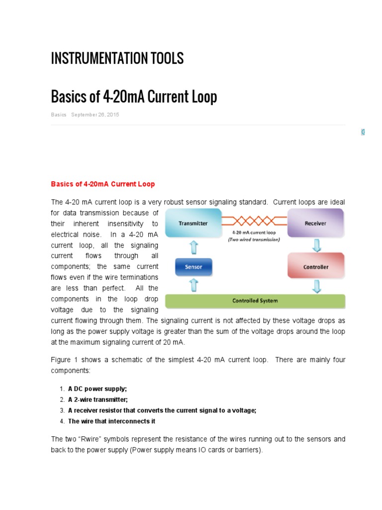 Basics of 4-20ma Current Loop | PDF | Electrical Resistance And ...