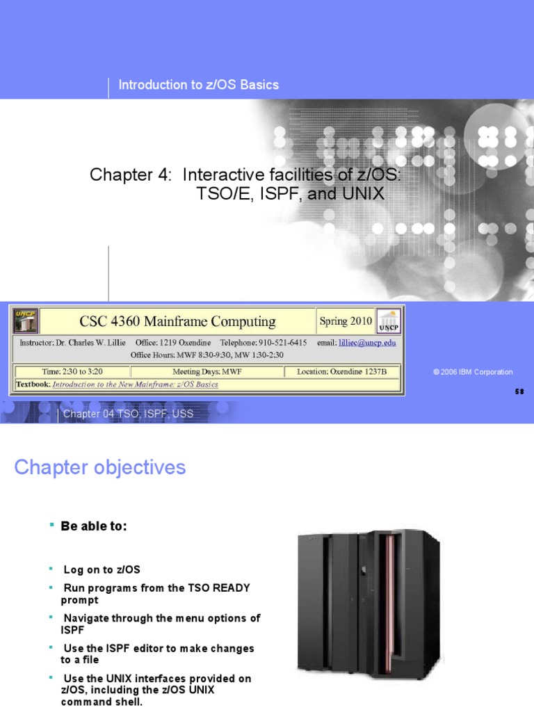 Chapter04 Tso Ispf Unix | Command Line Interface | Operating System