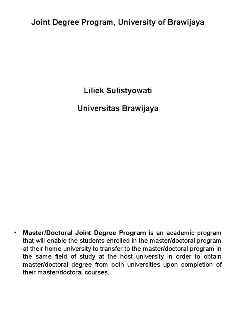Joint Degree Program at Brawijaya University | PDF | Computers
