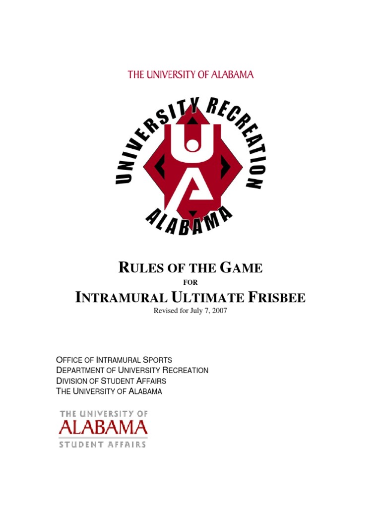 R G I U F: Ules of The AME Ntramural Ltimate Risbee | PDF | Team Sports ...