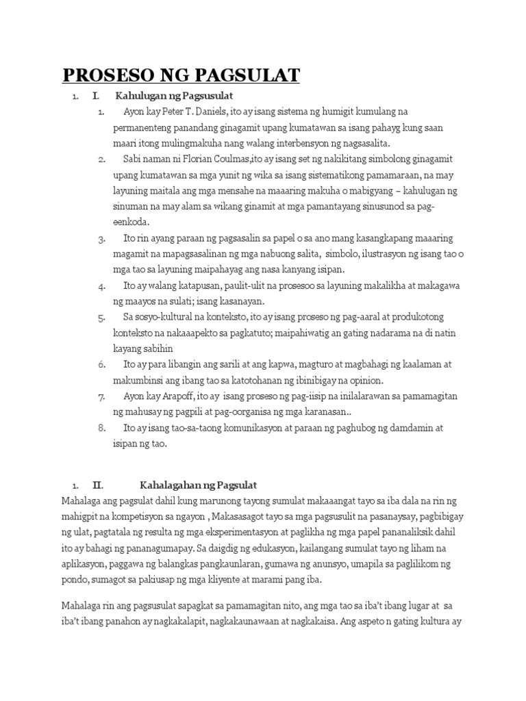 Proseso NG Pagsulat | PDF