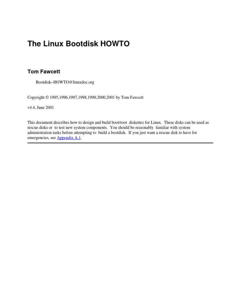 Bootdisk HOWTO PDF | PDF | File System | Booting