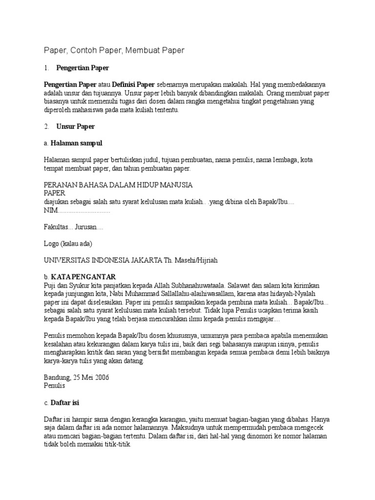 Contoh Paper | PDF | Kajian Bahasa Asing