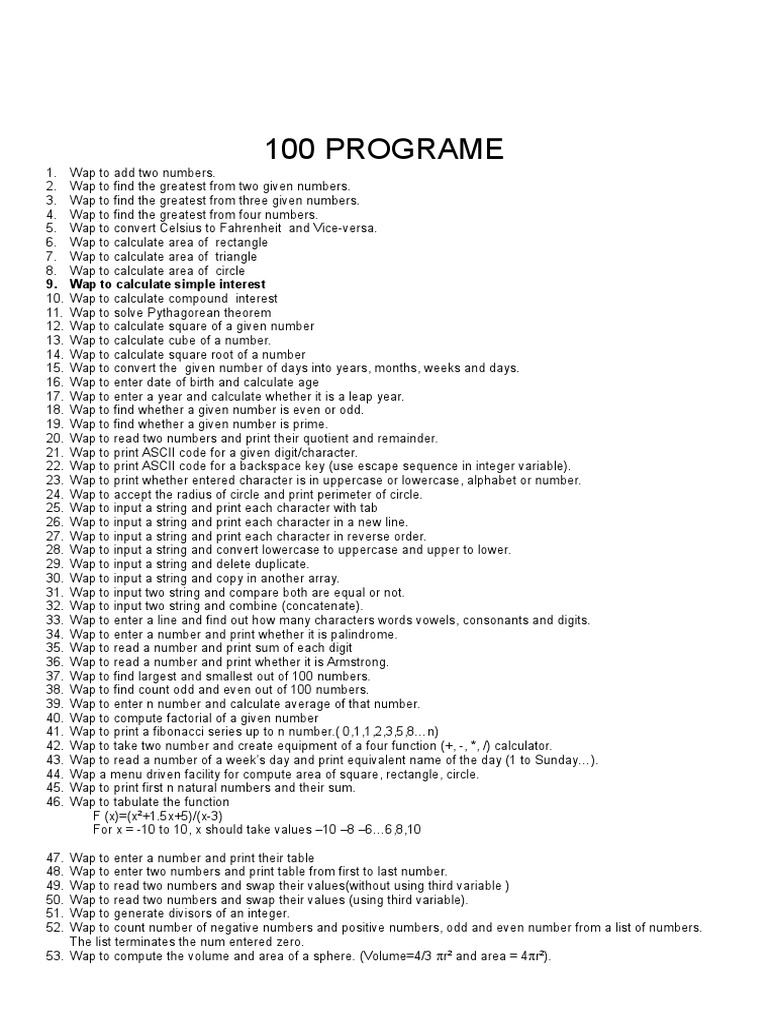 100 Programs in C | PDF | Matrix (Mathematics) | Array Data Structure