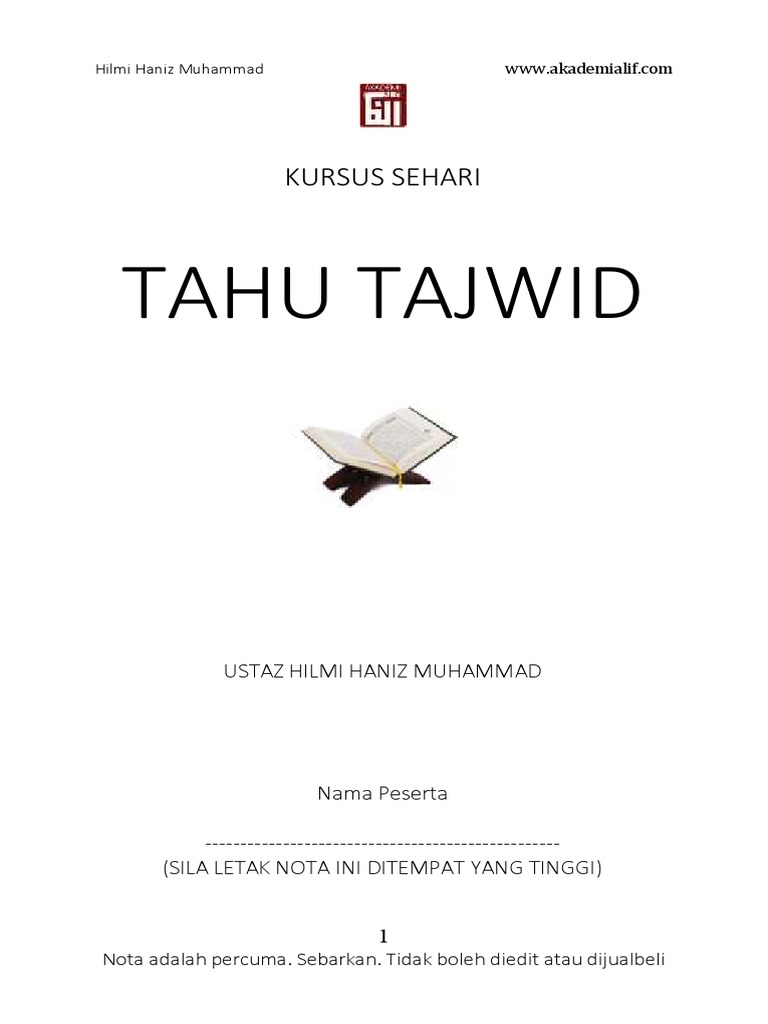 Nota Tajwid Asas | PDF