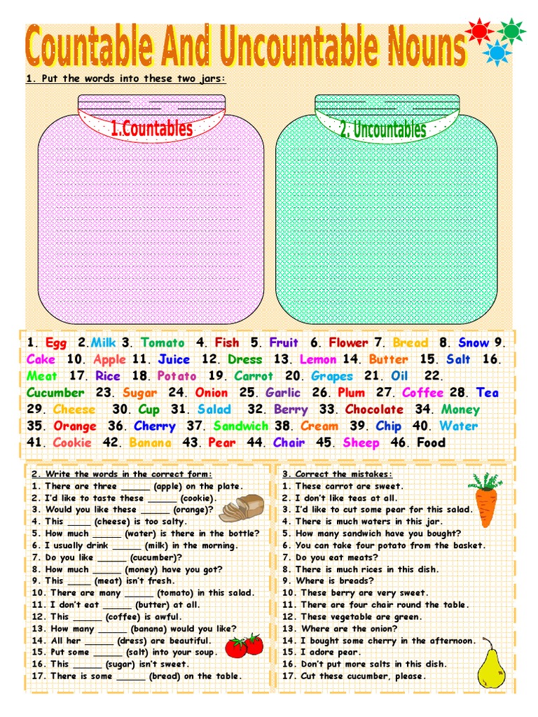 Countable and Uncountable Nouns | PDF | Salad | Butter
