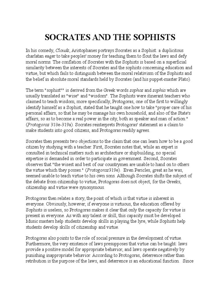 Socrates and the Sophists | Sophism | Socrates