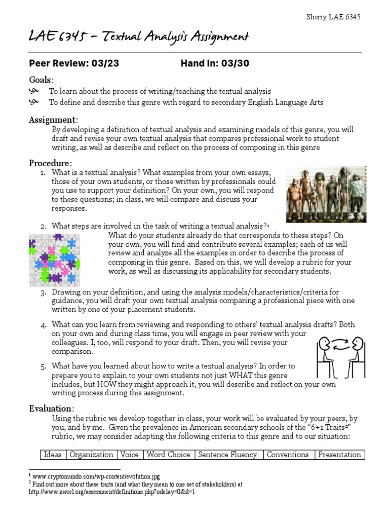 Lae 6345 Textual Analysis Assignment Peer Review 0323 Hand In 03 8218