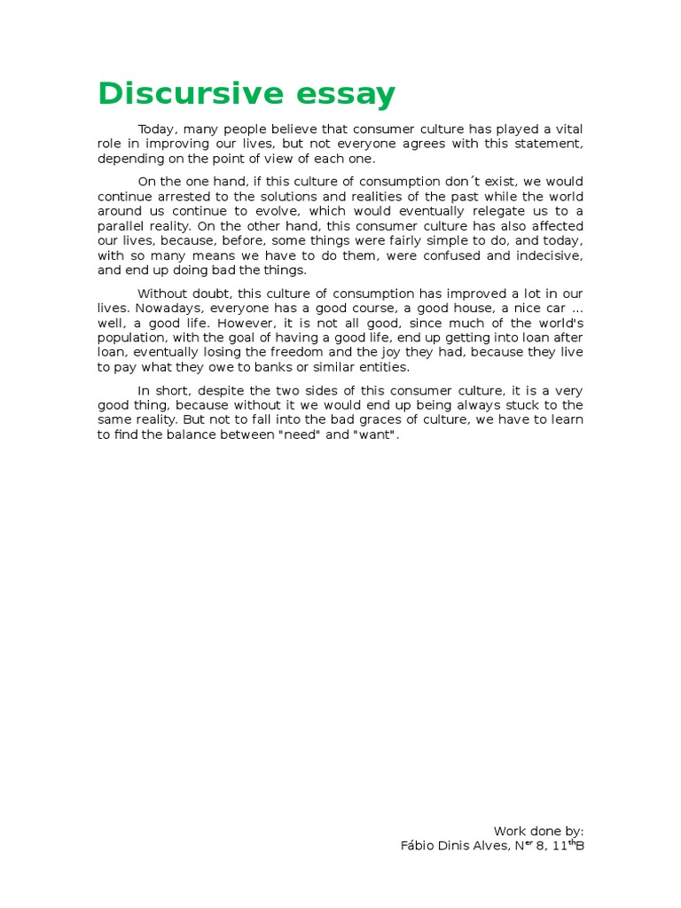 Discursive Essay | PDF