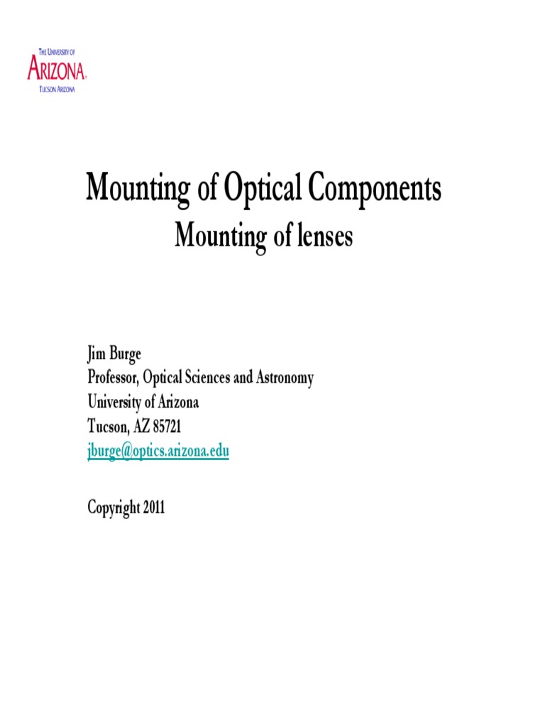 26 Mounting of Lenses | PDF | Lens (Optics) | Optics