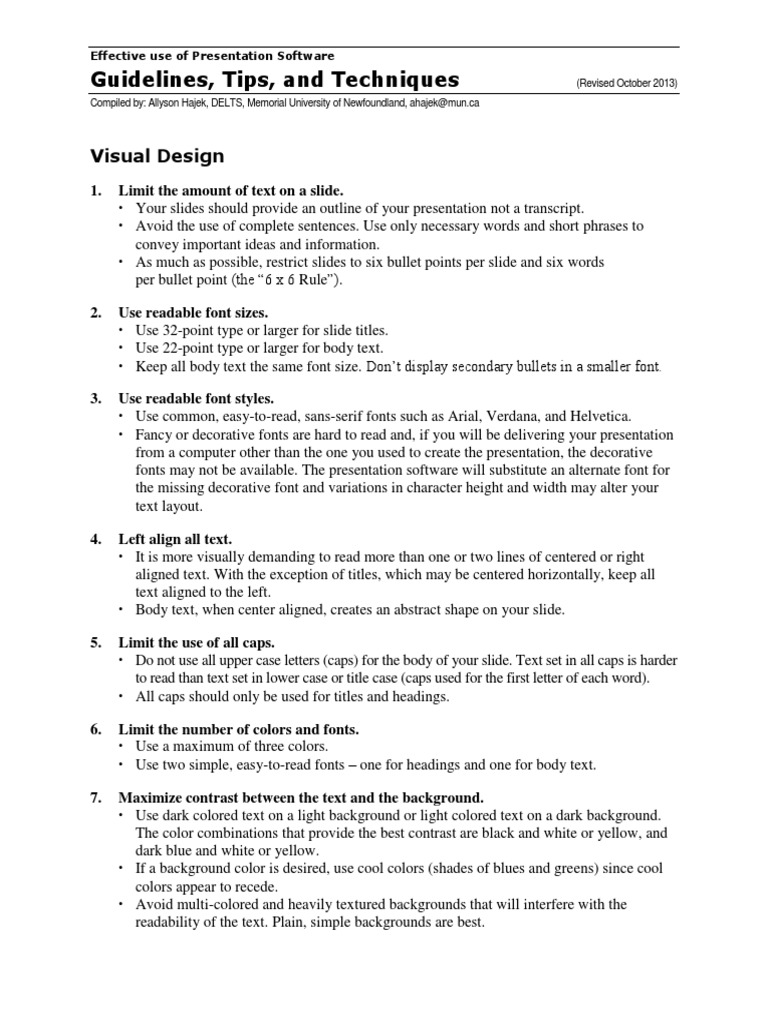 Effective Use of Presentation Software | PDF | Typefaces | Microsoft Power Point