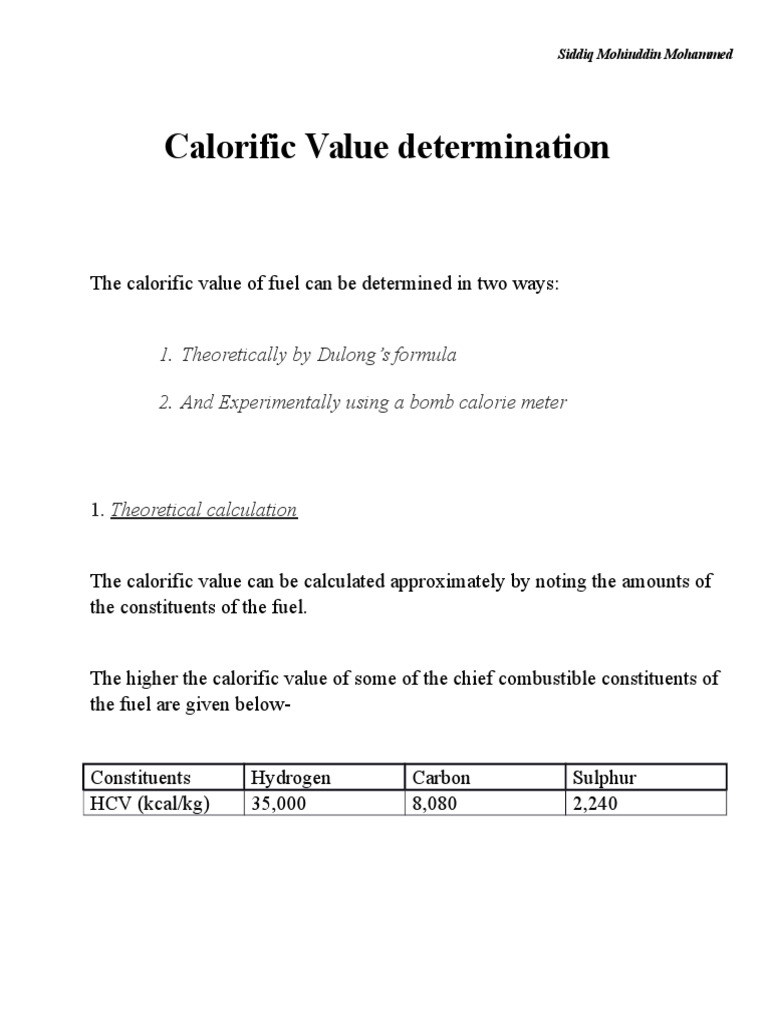 Fuel Calorific Value Analysis | PDF | Materials | Nature