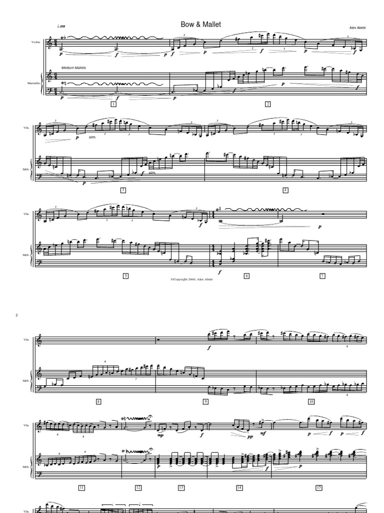Alex Abele - Bow & Mallet (For Violin and Marimba) | PDF