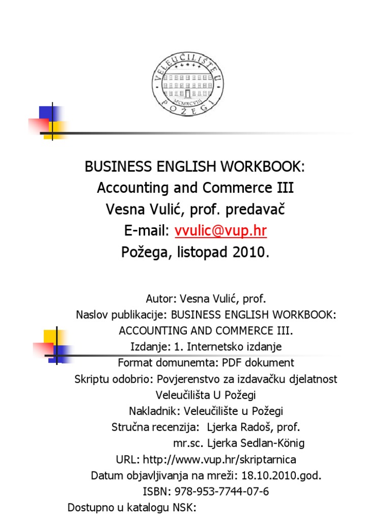 Business English Workbook for Commerce | PDF | Perfect (Grammar) | Verb