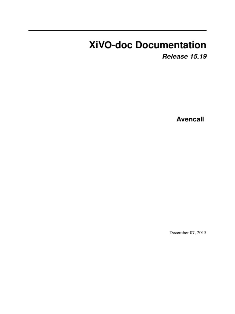 Xivo DOC PDF | PDF | Advanced Packaging Tool | Application Programming ...