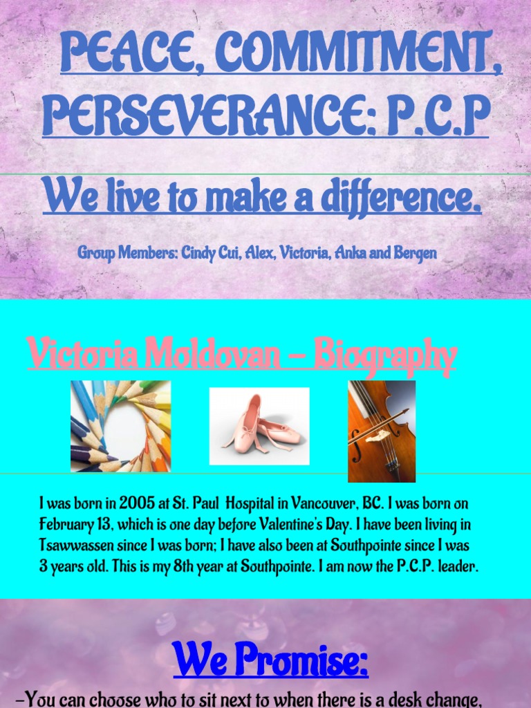 Peace, Commitment, Perseverance: P.C.P: We Live To Make A Difference | PDF