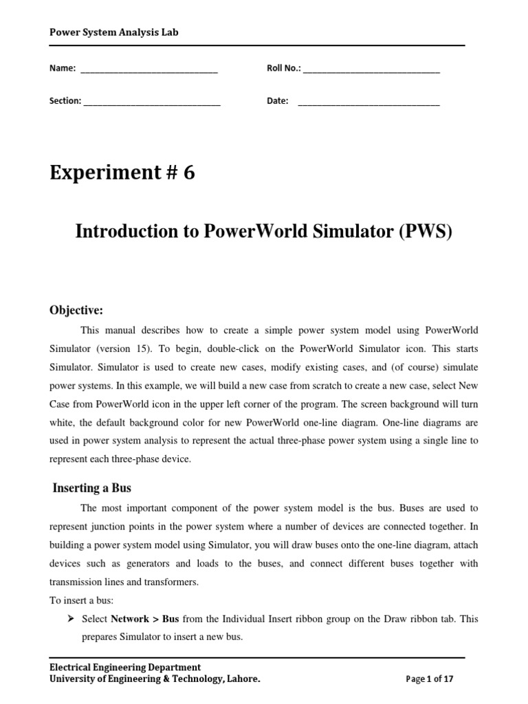 Power Word Simulator Introduction Manual | PDF | Electric Power System ...