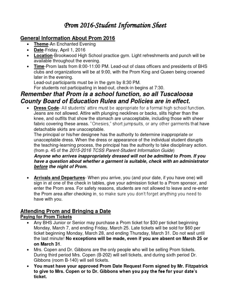Prom 2016: Essential Student Guide | PDF | Prom | Clothing