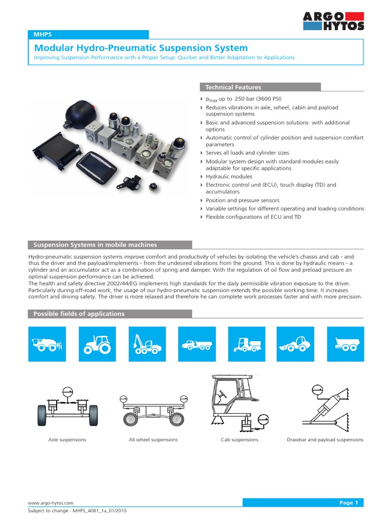 Modular Hydro-Pneumatic Suspension System | PDF | Suspension (Vehicle ...