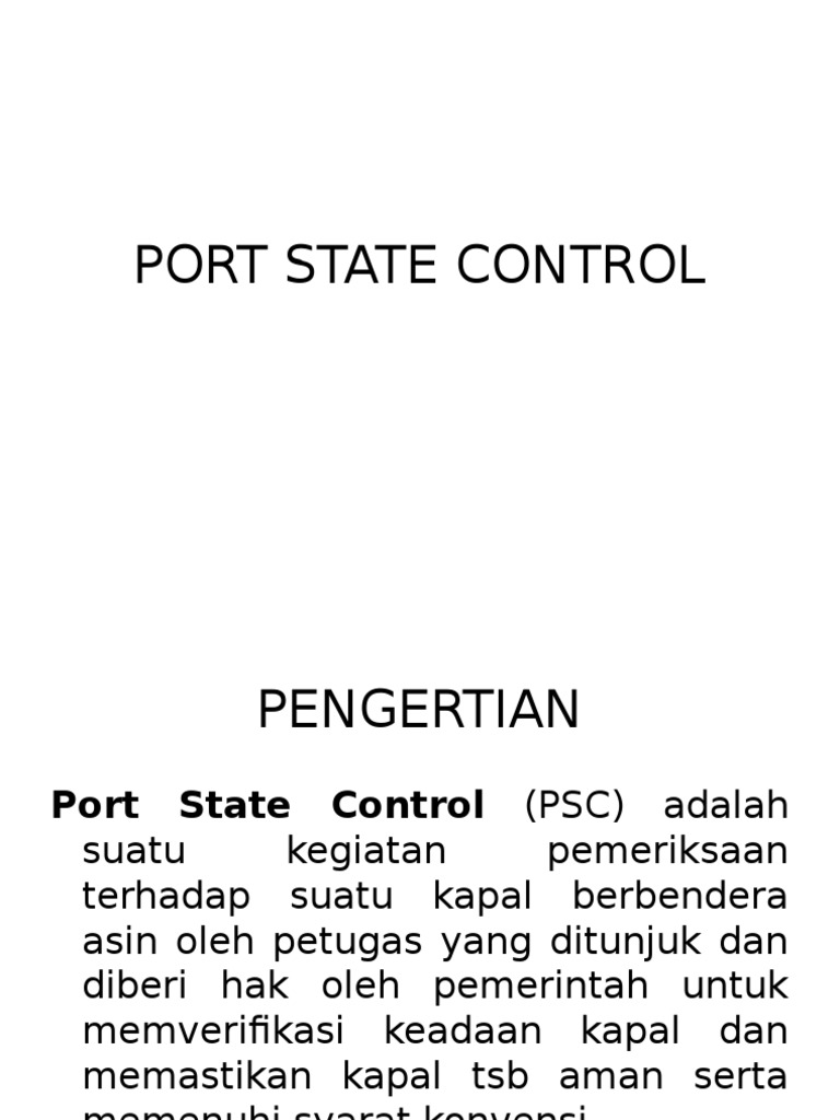 Port State Control | PDF | Bisnis | Hukum
