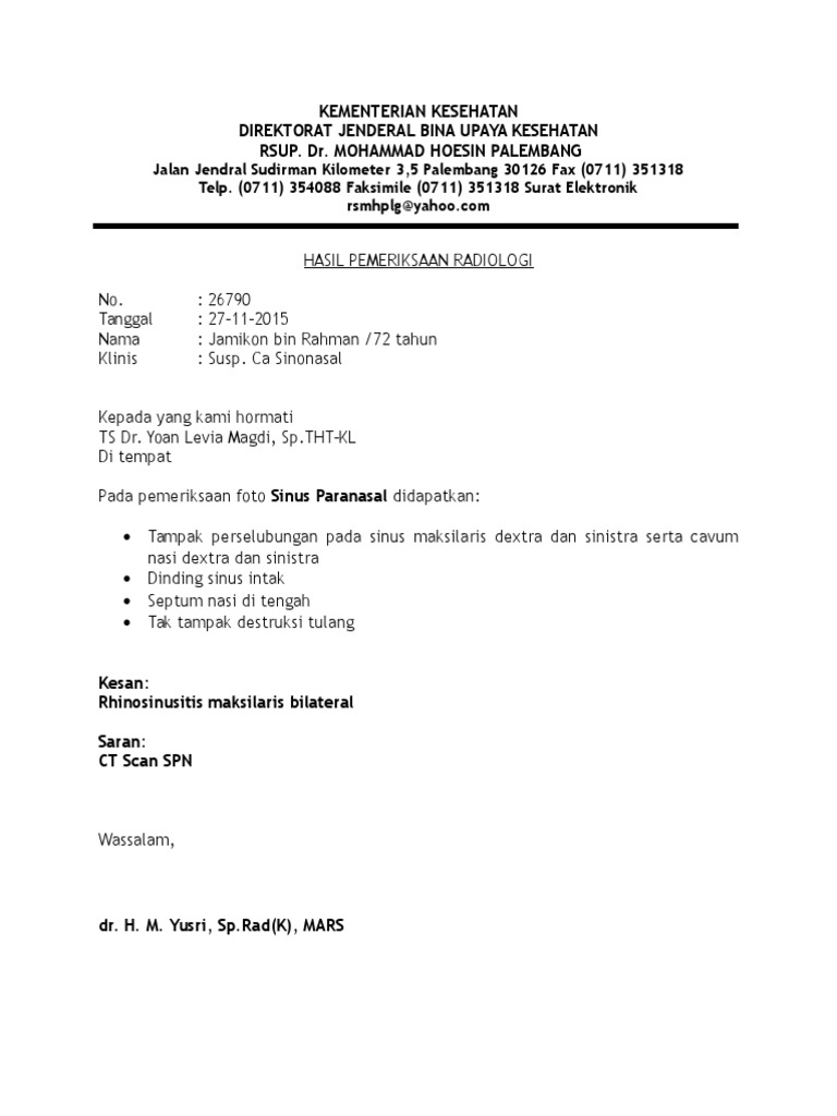 Rontgen Sinus Paranasal | PDF | Sains & Matematika