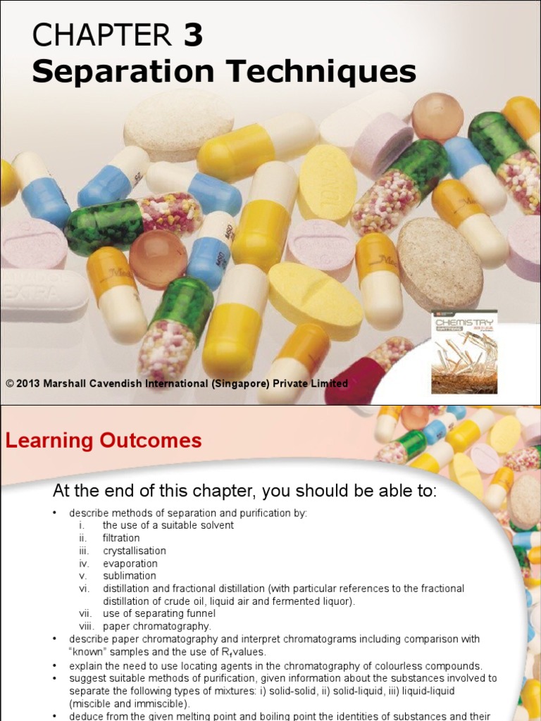 Powerpoint Slides - Separation Techniques | PDF | Filtration | Distillation