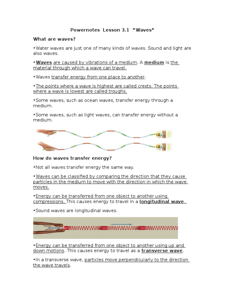 Understanding Waves: Types and Energy Transfer | PDF