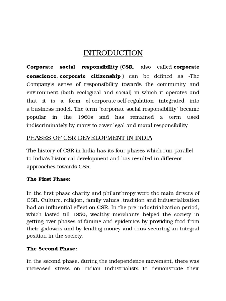 Corporate Social Responsibility (CSR, Also Called Corporate Conscience ...