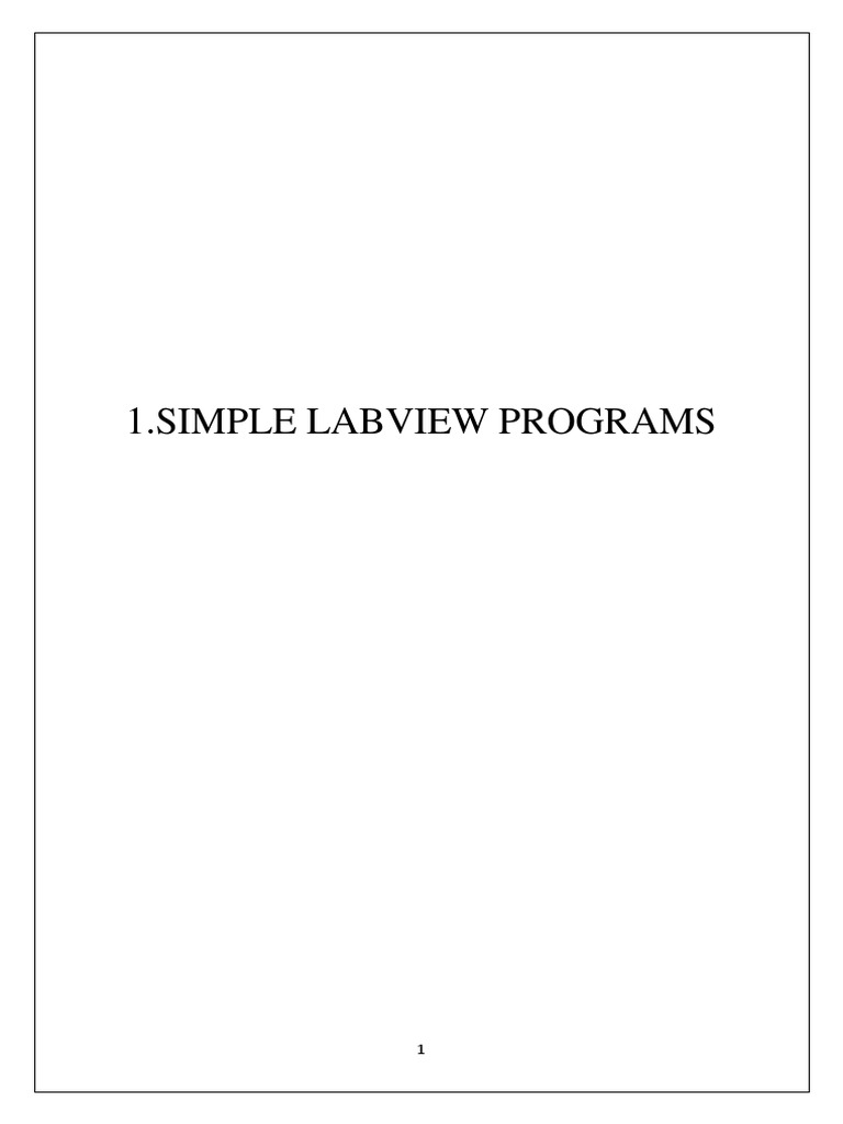 1.simple Labview Programs | Download Free PDF | Signal (Electrical ...