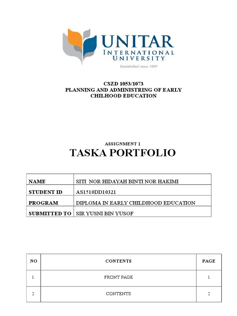 Contoh Portfolio Taska | PDF | Day Care | Kitchen