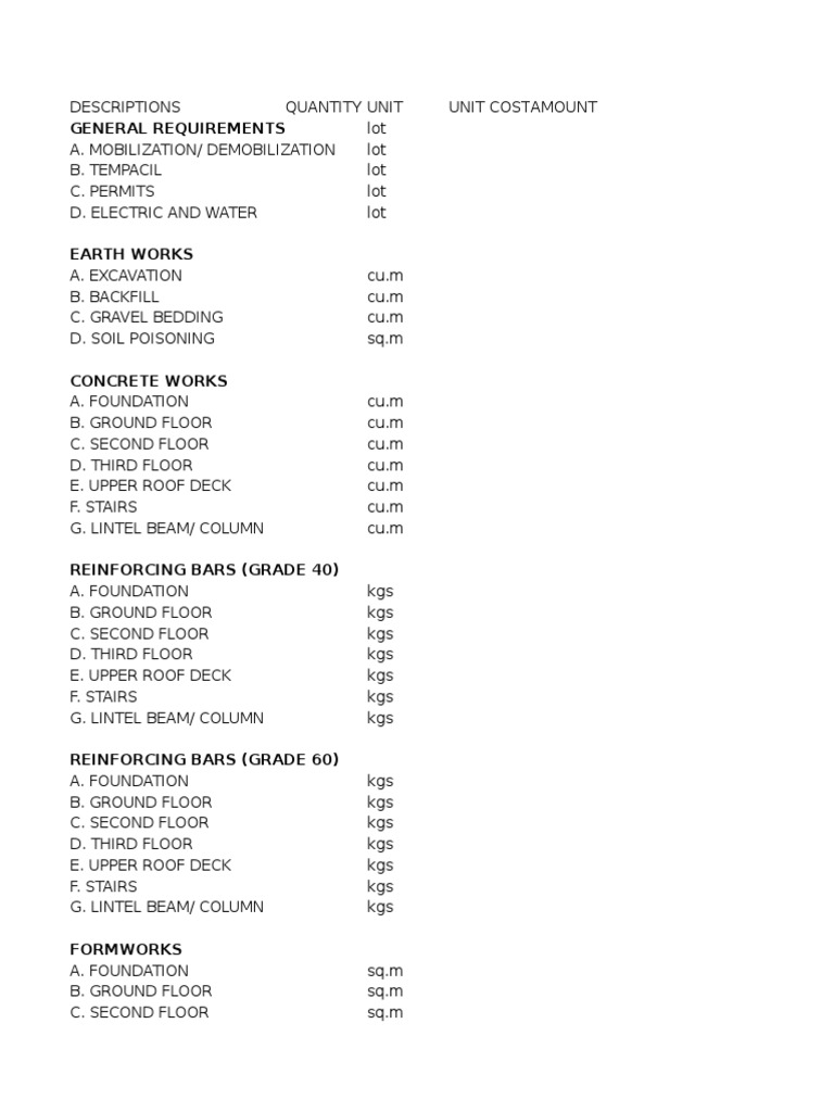 Max Fajardo Construction Estimate Template | PDF | Science & Mathematics