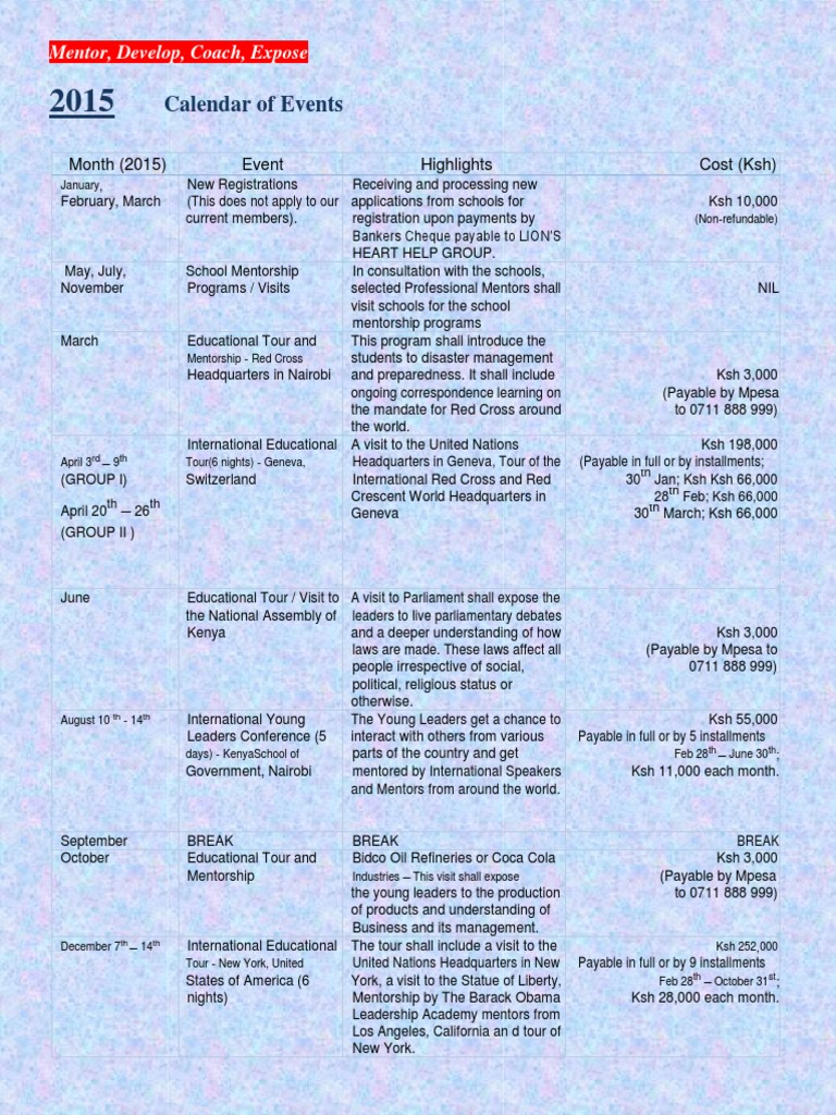 2015 Mentorship and Educational Events | PDF