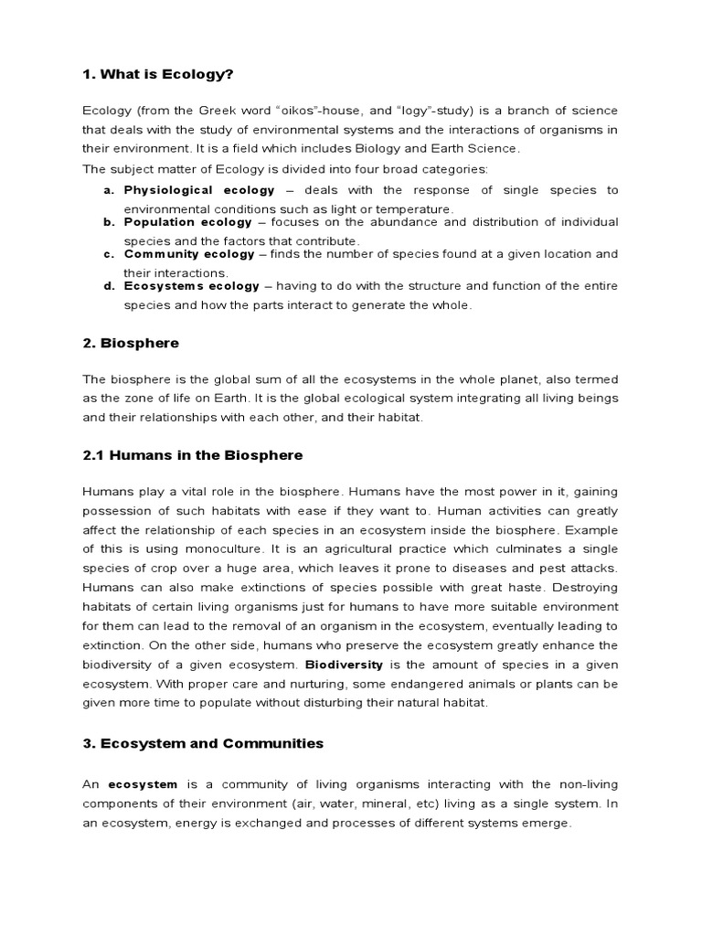 Ecology | PDF | Ecology | Systems Ecology