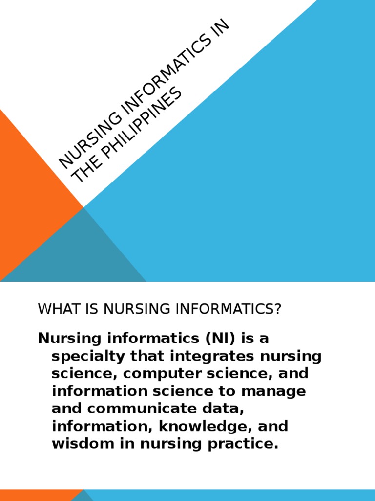 Nursing Informatics in The Philippines | Health Informatics | Nursing