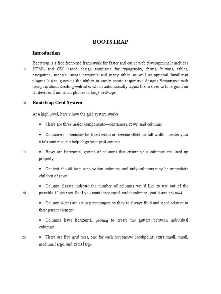 Bootstrap: .Container .Container-Fluid | PDF | Bootstrap (Front End ... Bootstrap: .Container .Container-Fluid | PDF | Bootstrap (Front End ...