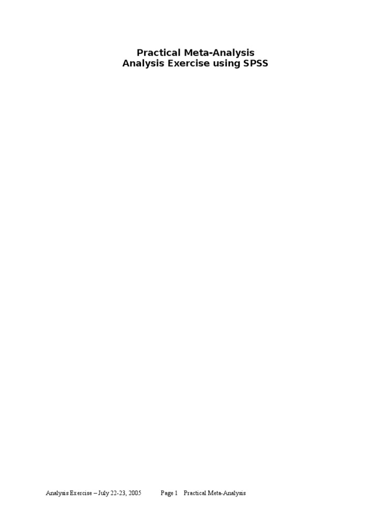 Practical Meta Analysis | PDF | Meta Analysis | Effect Size