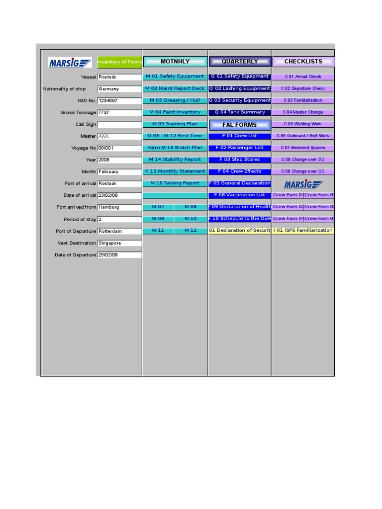 Deck Forms | PDF | Tonnage | Compass